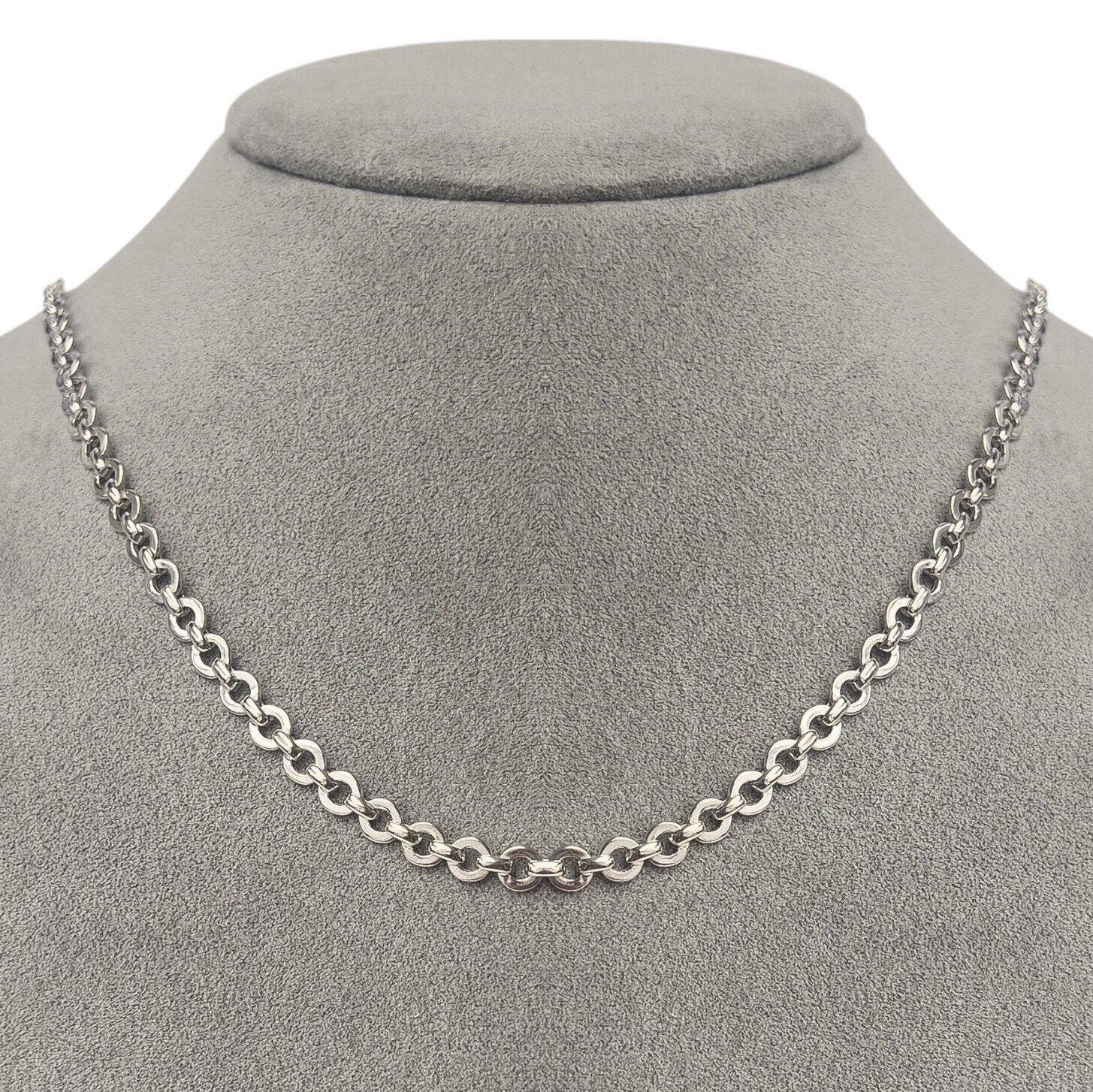 Karisma 18k White Gold Flat Circle Disc Link Chain Necklace 24" 30.5g ...