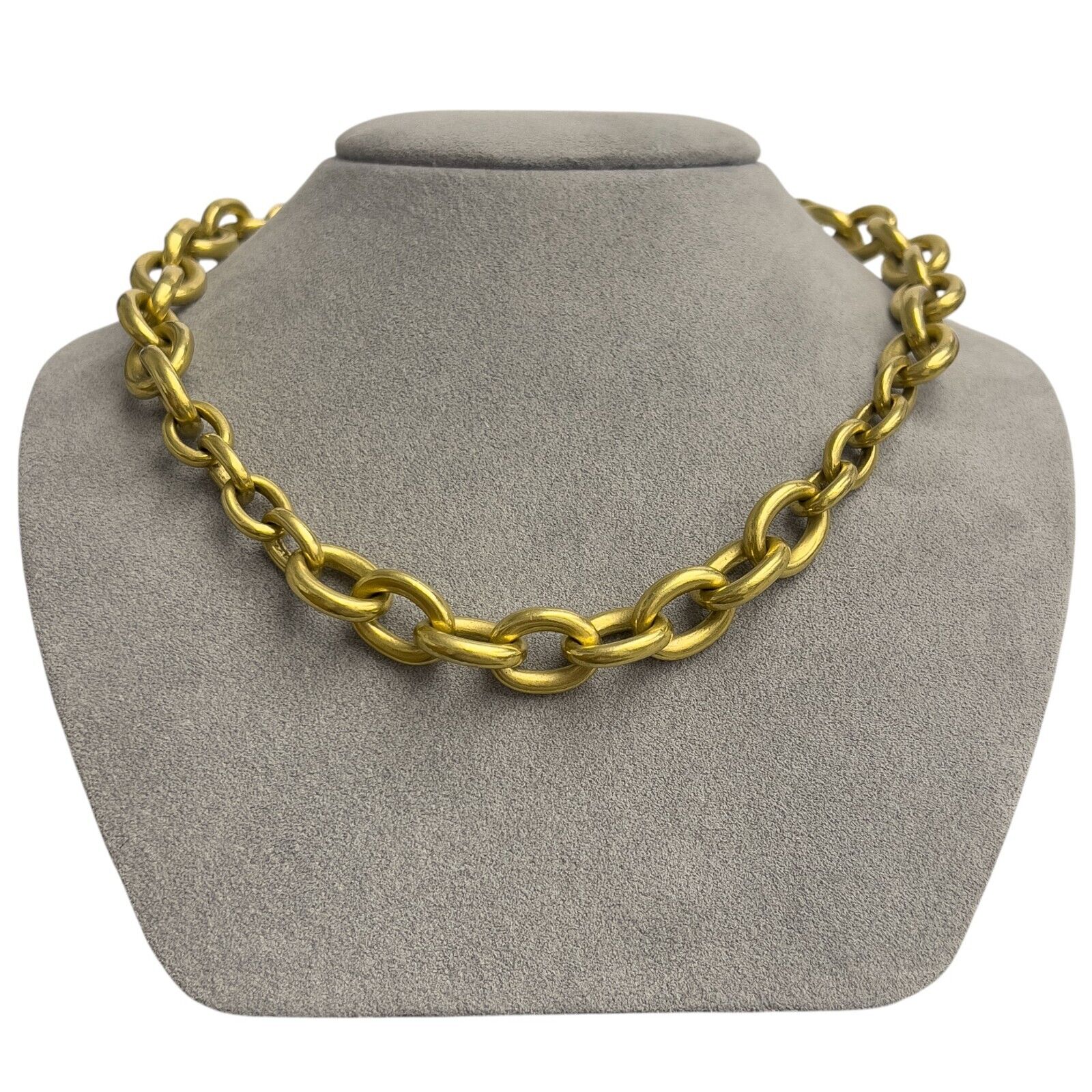 Barry Keiselstein-Cord 18k Gold Oval Link Chain Toggle Necklace 188.4g ...