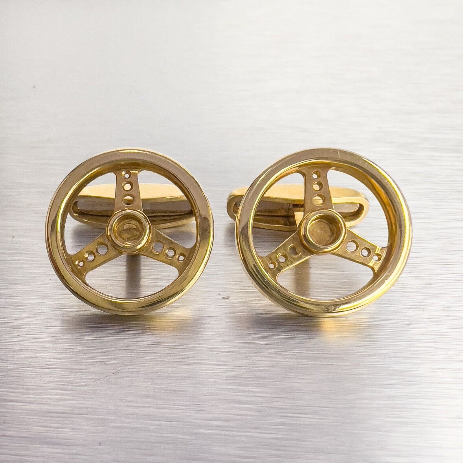 Chopard 18k Yellow Gold Steering Wheel Men's Cufflinks 16g VINTAGE ...